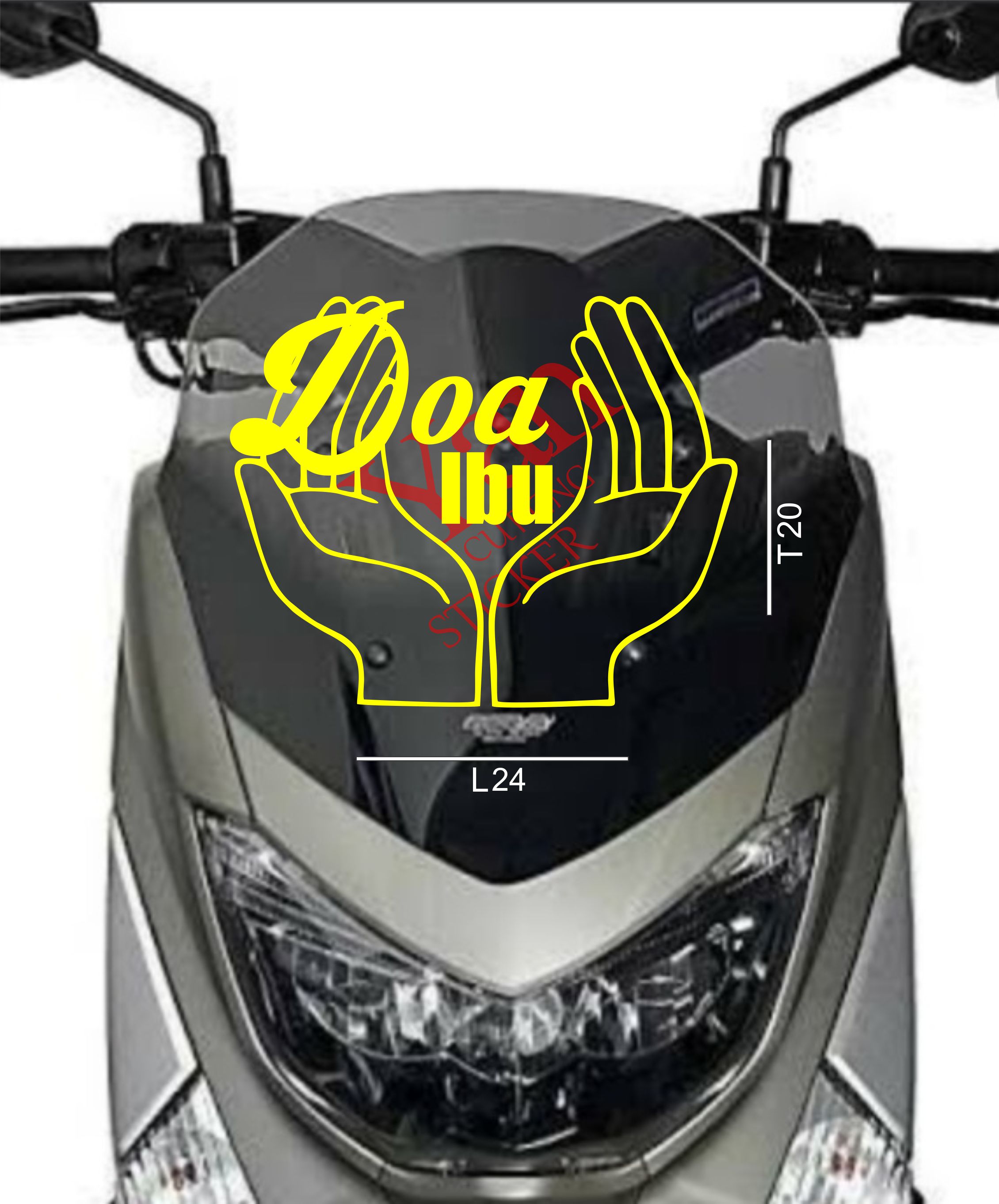 CUTTING STICKER MURAH STICKER VISOR MOTOR TULISAN DOA IBU STICKER ...