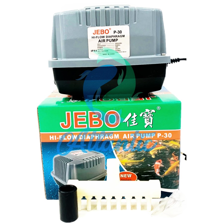 Jebo P-30 P30 Pompa Udara Oksigen Ikan Aerator Air Pump Blower Aquarium ...