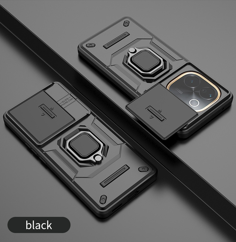 Vivo T3 Pro Case with Slide Camera Cover，Rotated Ring Kickstand ...