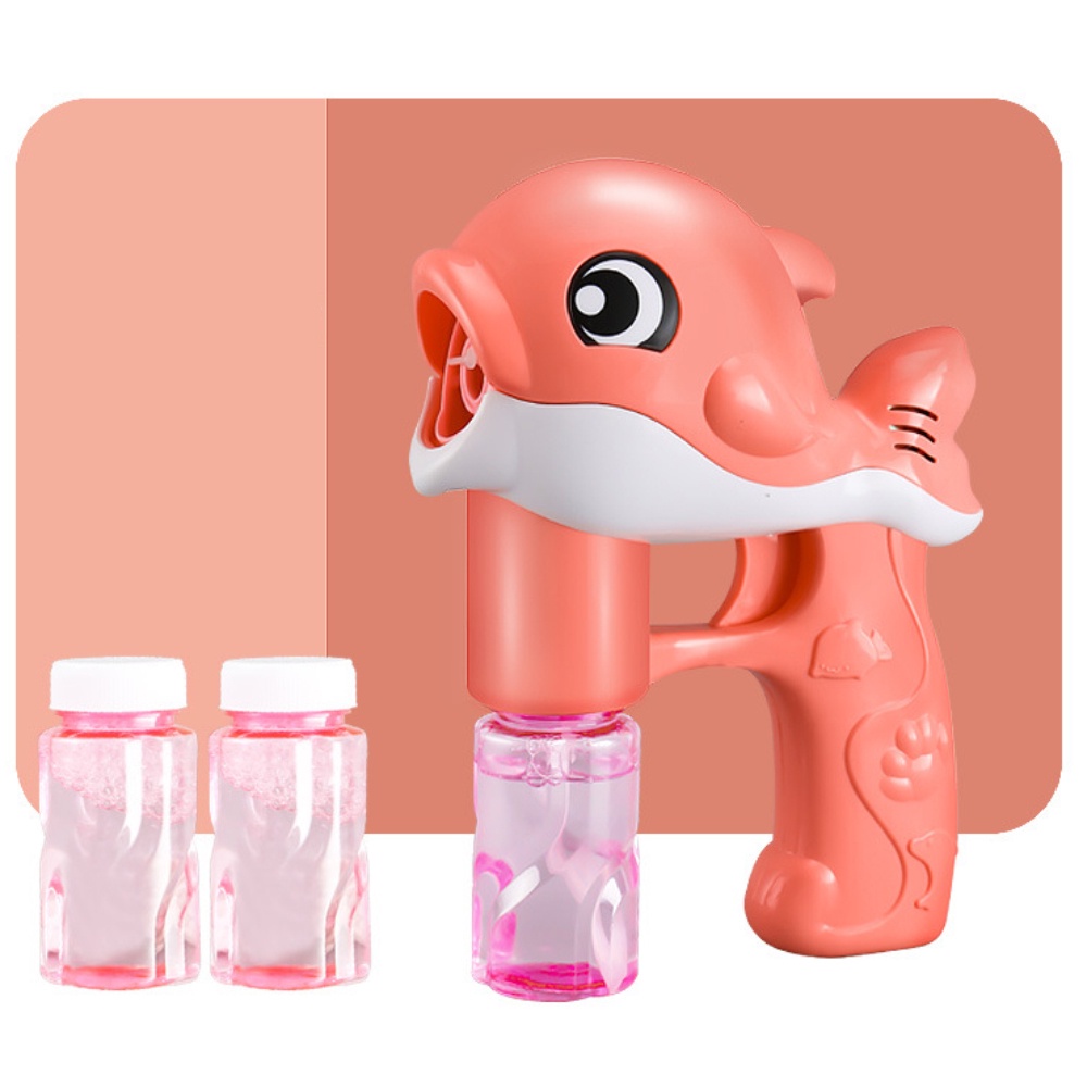 【Dargly】COD ปืนเป่าฟอง เป่าฟองอัตโนมัติ ปืนเป่าฟองสบู่ปลาโลมา 3สีใช้ถ่านเล่นง่าย | Lazada.co.th