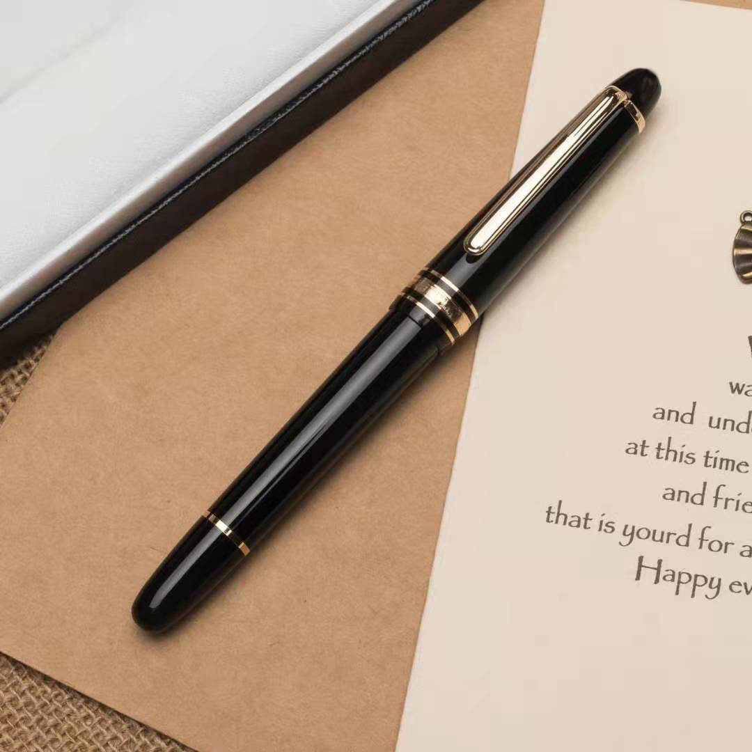 【The Quiet Page】Luxury Pen Mb Monte Black Resin Gold And Silver 145 ...