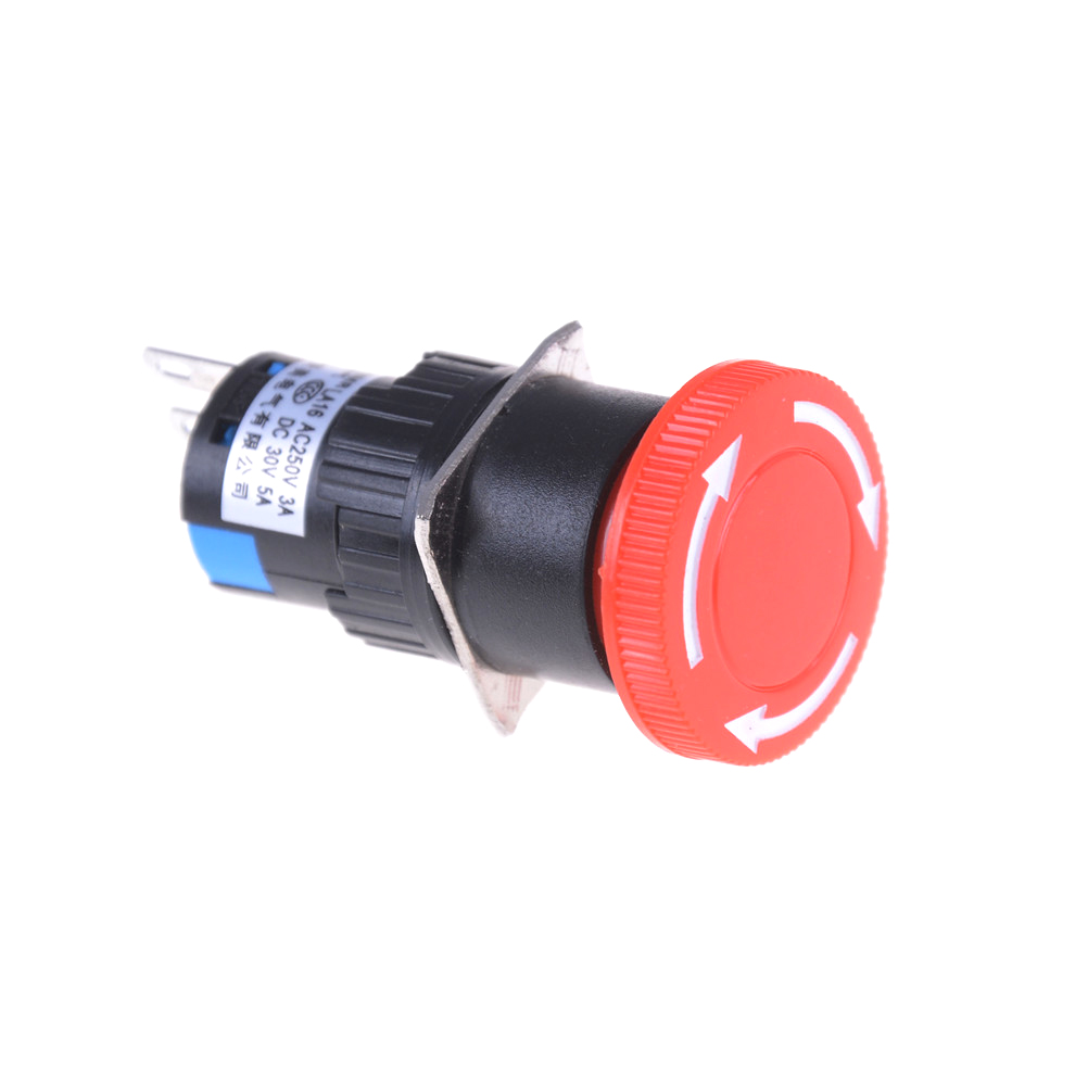 Red Mushroom DC 30V 5A AC 250V 3A Emergency Stop Push Button Switch ...