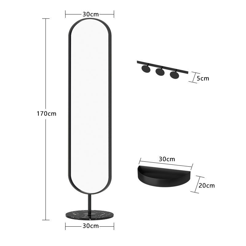 Standing Mirror Storage Full Length Wall Mirror Living Room Stand ...