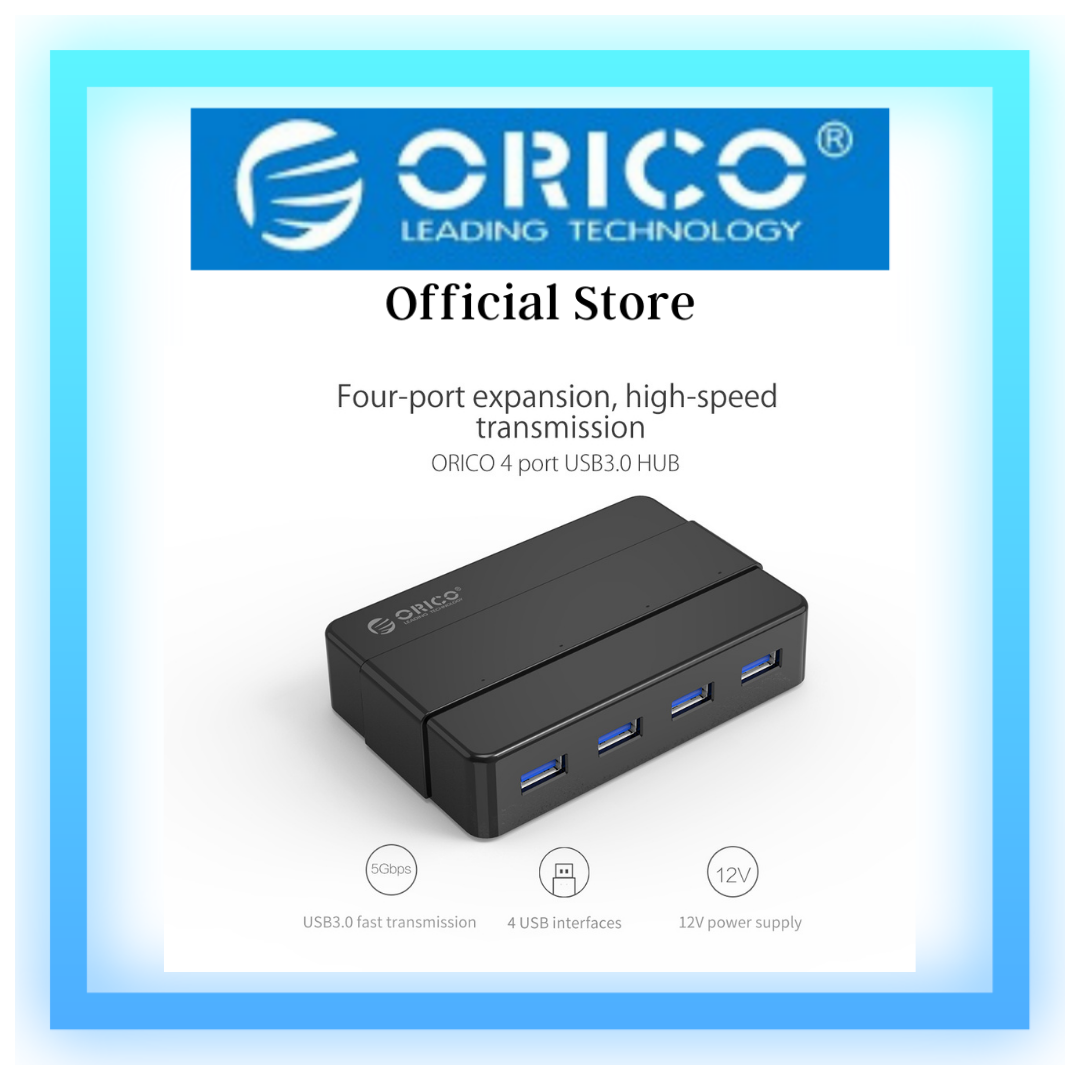 [AIM RESOURCES] ORICO 4 Port USB3.0 HUB with Power (H4928-U3-V1) | Lazada Singapore
