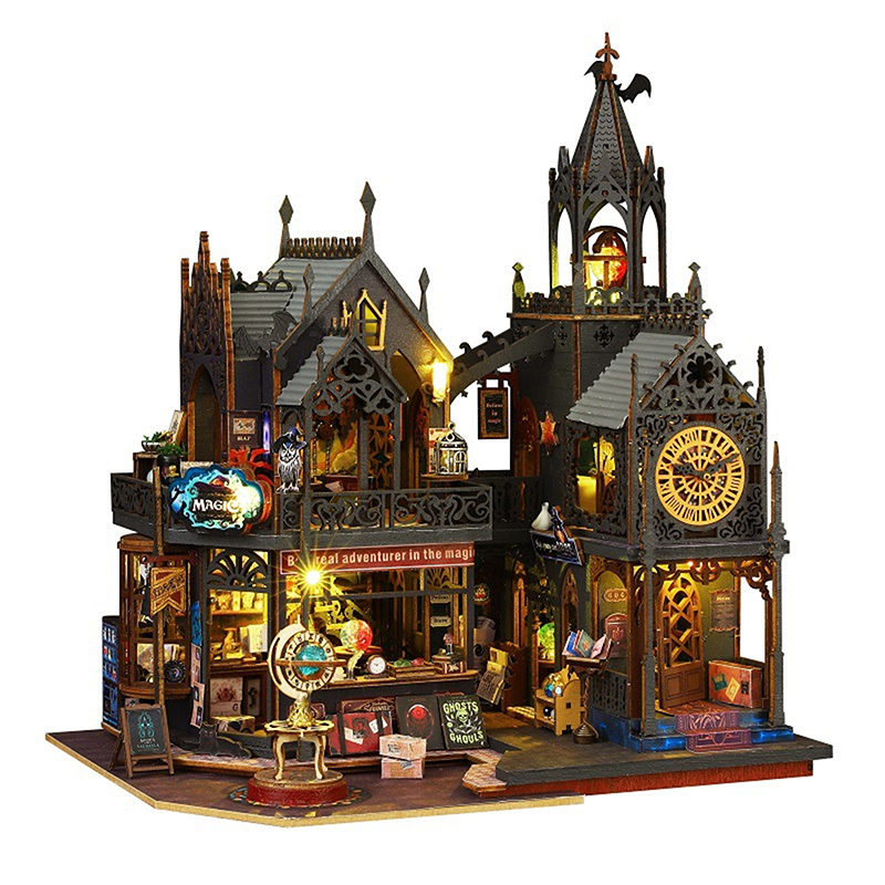 Medieval Magic Castle DIY Assembly Model Toy Set Doll House Mini DIY ...