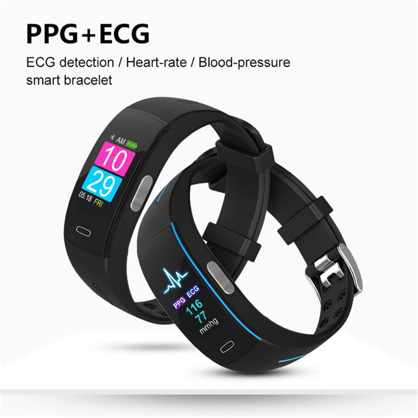 P3 Plus Smart Bracelet Color Screen PPGECG Optoelectronic Pole ECG ...