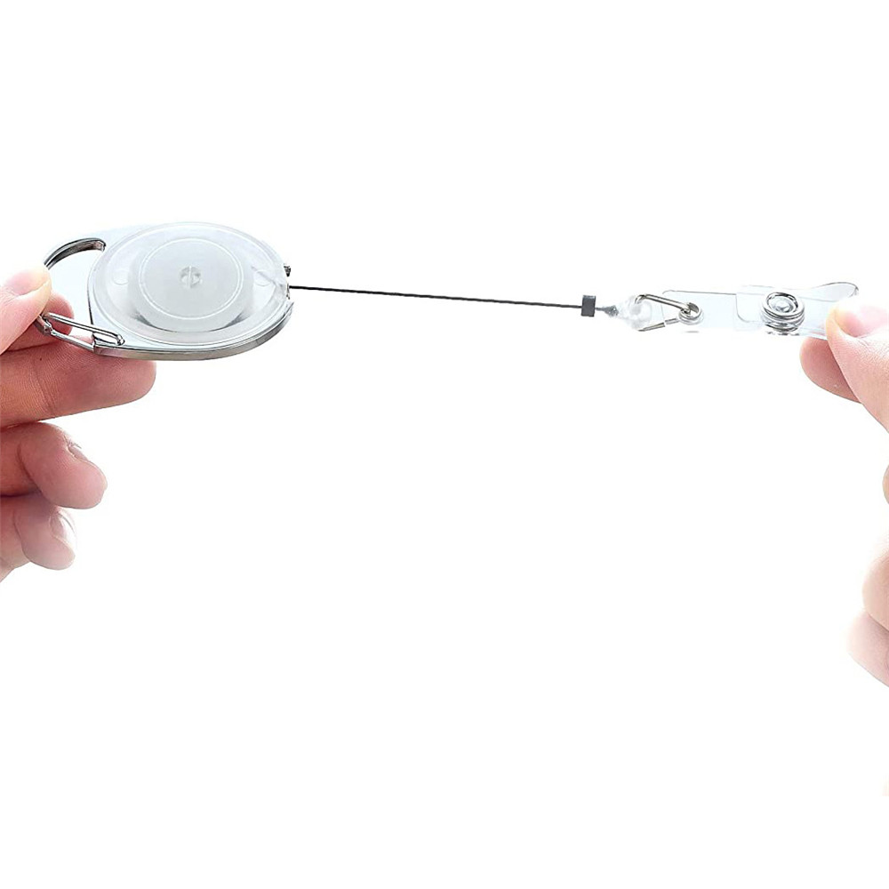 Retractable Pull Badge Reel Plastic Id Lanyard Name Tag Badge Holder ...