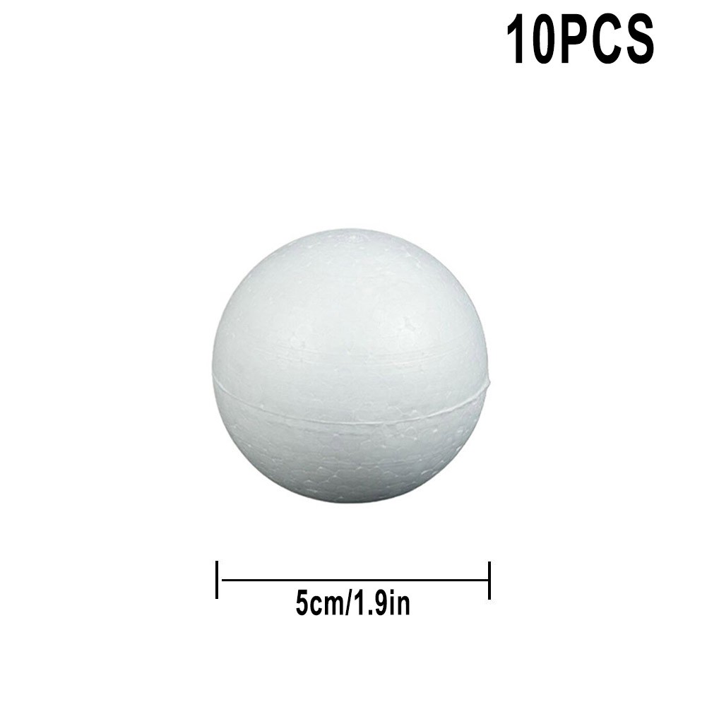 10Pcs Kids DIY Painting Solid Foam Ball Polystyrene Balls Round Tree ...