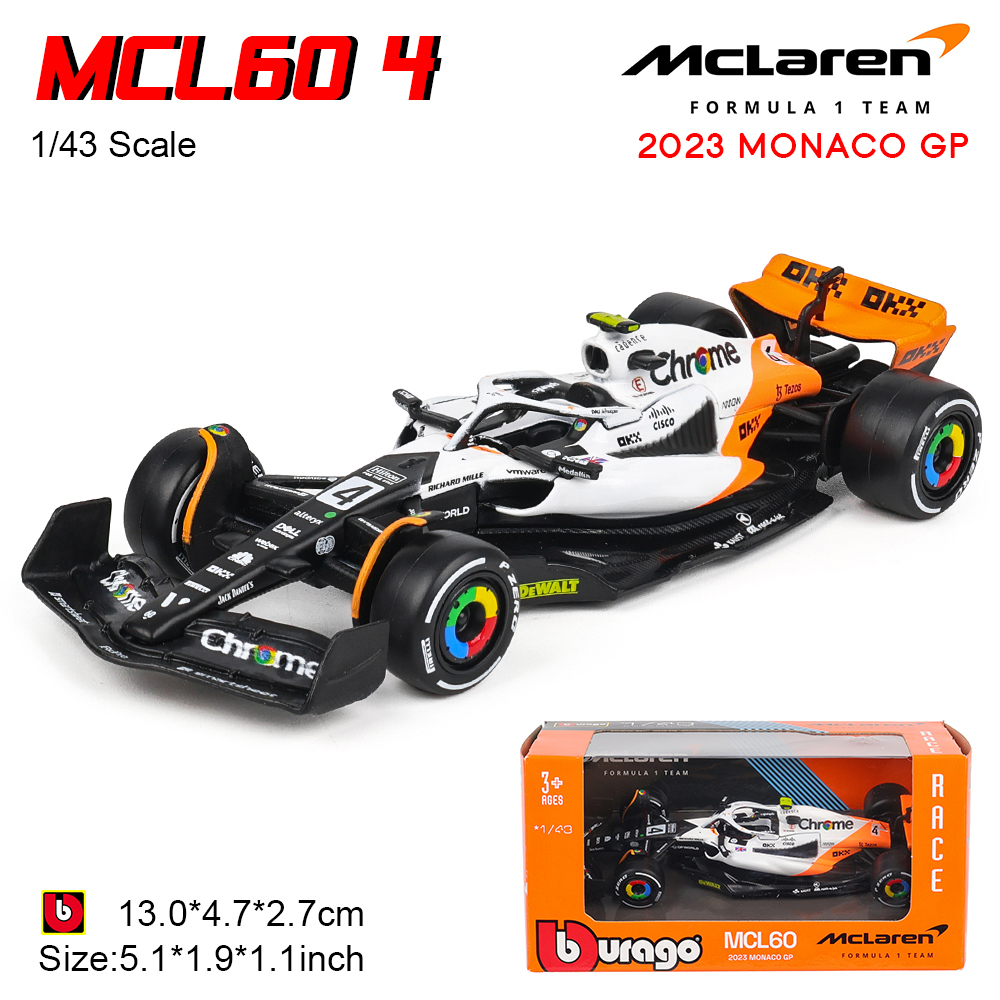 【Daily Deals】 Bburago 1:43 NEW 2023 McLaren F1 Team MCL60 4# Lando ...