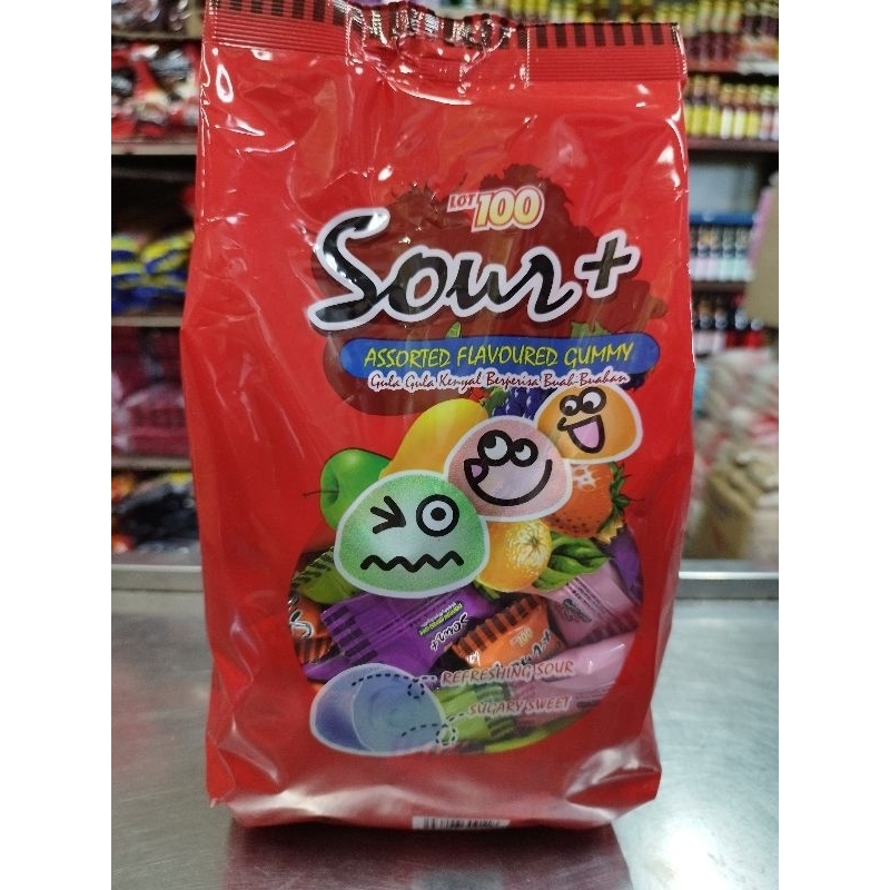 Lot100 Sour+ Assorted Flavoured Gummy (Gula-gula Kenyal Berperisa Buah ...
