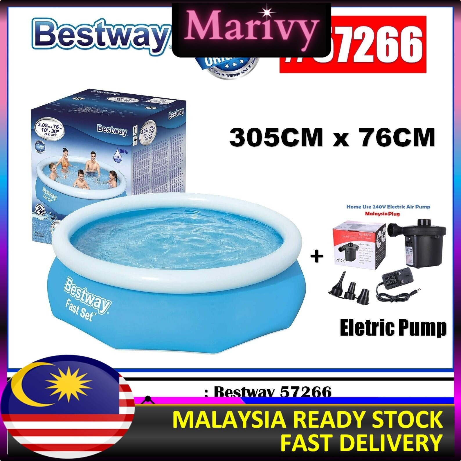 Marivy - Ori BESTWAY INTEX Large Size Inflatable Swimming Pool Family ...