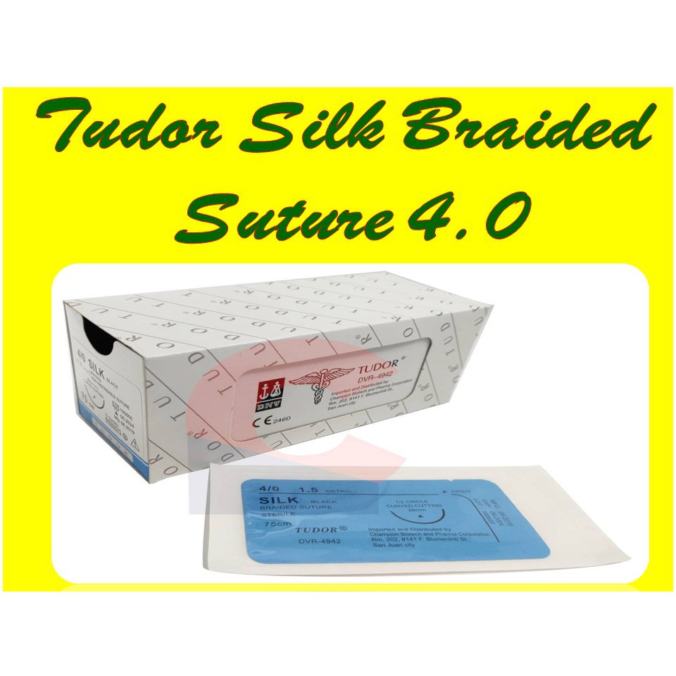 Tudor Silk Braided Suture 4.0 ( Round Bodied ) 12 pcs per Box | Lazada PH