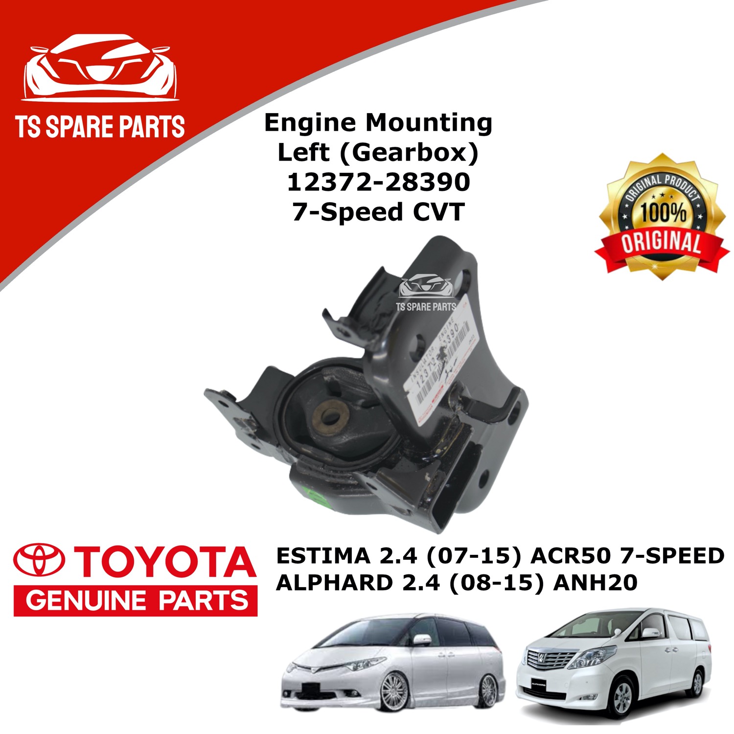 Toyota Engine Mounting Left (Gearbox) 12372-28390 7-Speed CVT Estima ...