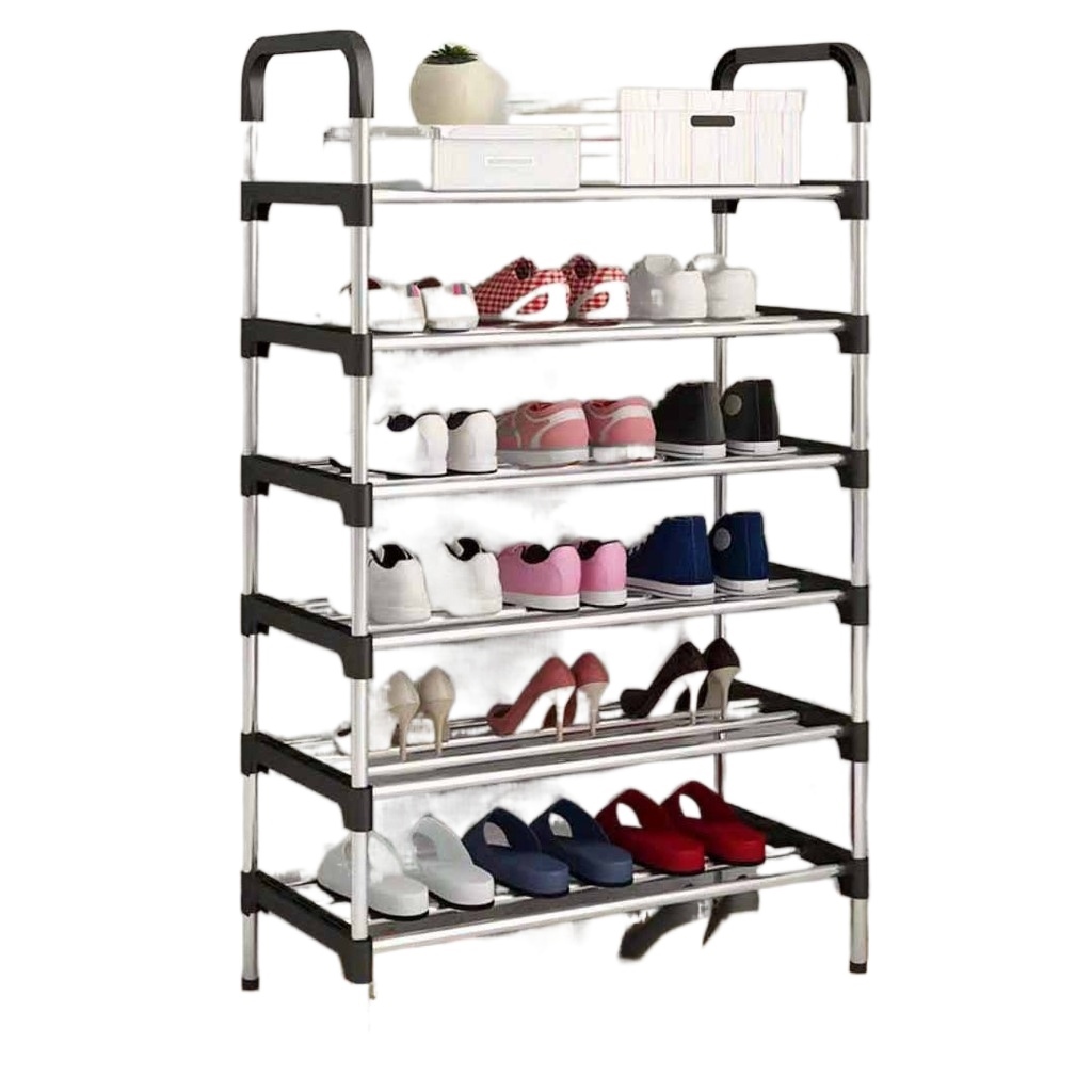 6 Layer shoe rack/ Tier Colored Stainless Steel Stackable Shoes ...