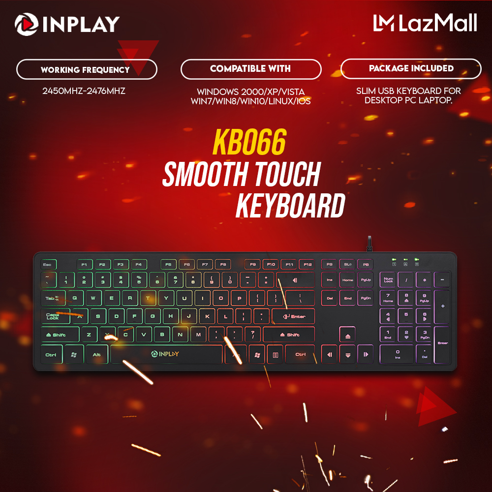 Inplay KB066 | Black | White | Smooth Touch Keyboard | Inplay by EJD ...