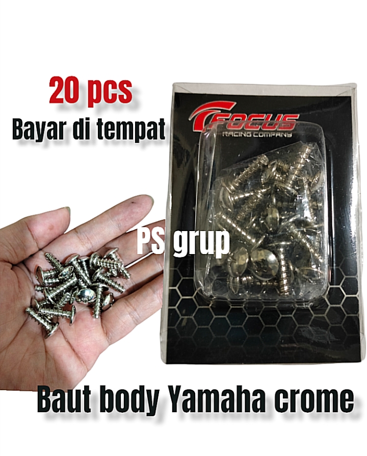 BAUT BODY YAMAHA BAUT CACING CROME 20 PCS | Lazada Indonesia