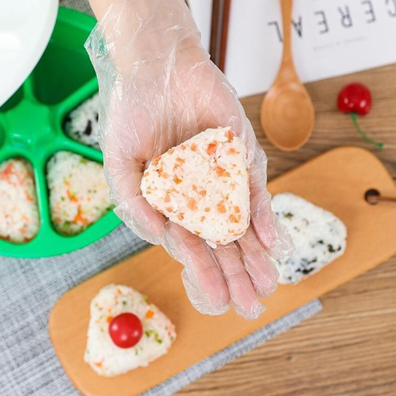 6 Holes DIY Sushi Mold Onigiri Rice Ball Press Maker Triangular Sushi ...