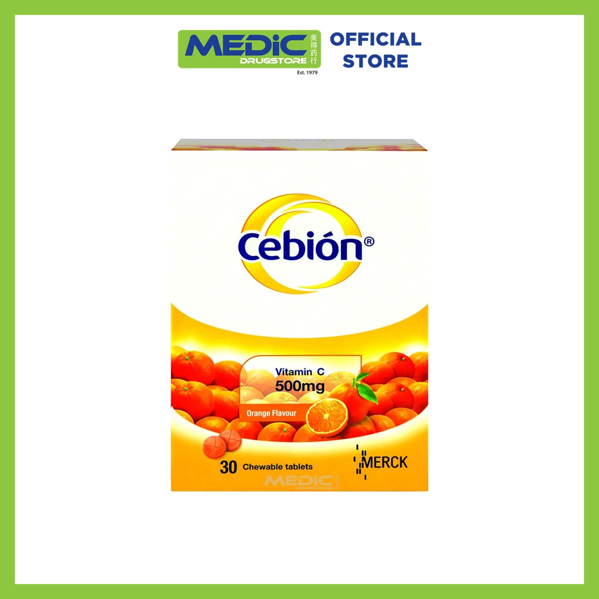 [Bundle of 6] Cebion Vitamin C Chewable Tablets Orange Flavour 30s - By ...