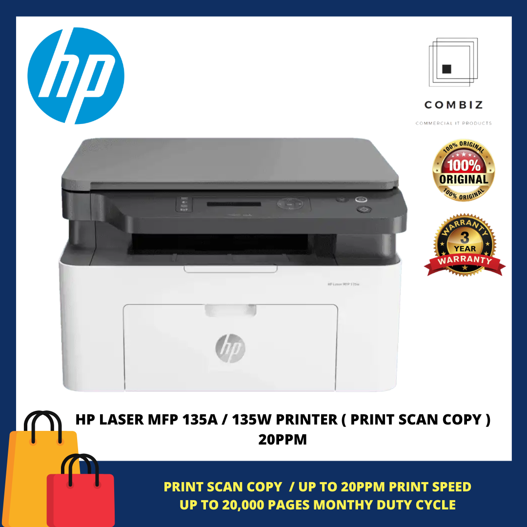 HP LASER MFP 135A / 135W PRINTER ( PRINT SCAN COPY ) 20PPM | Lazada