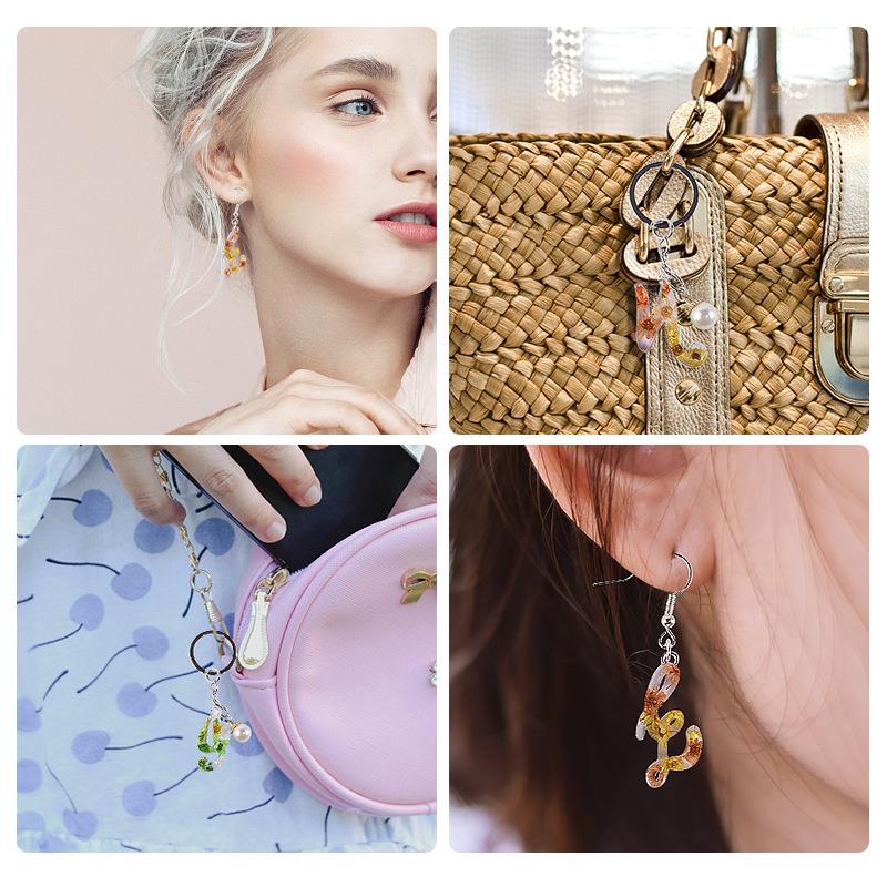 Letter Number Epoxy Resin Silicone Mold Diy Keychain Earring Pendant ...