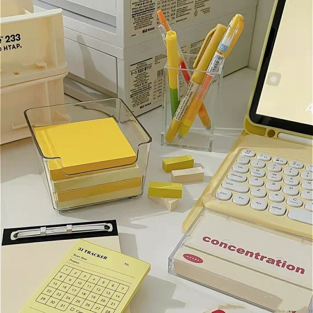 Simple Chic Acrylic Note Holder Efficient Waterproof Clear Note Box ...