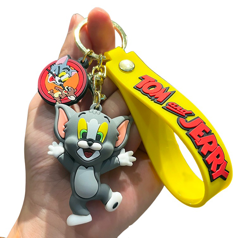 Anime Tom And Jerry Keychain Cartoon Cat Mouse Collection Pvc Model Car ...