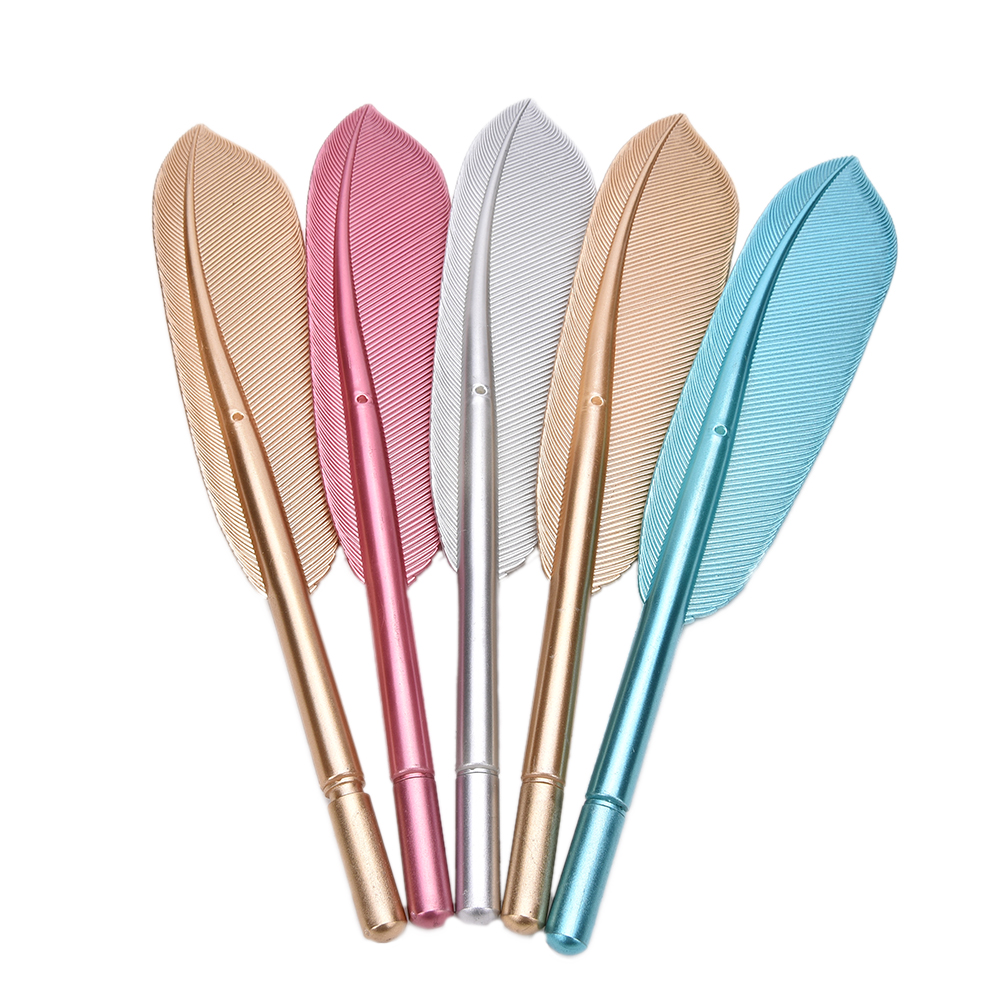 【SmartHorizon】5pcs Beautiful Feather Pens Ballpoint Writing School ...
