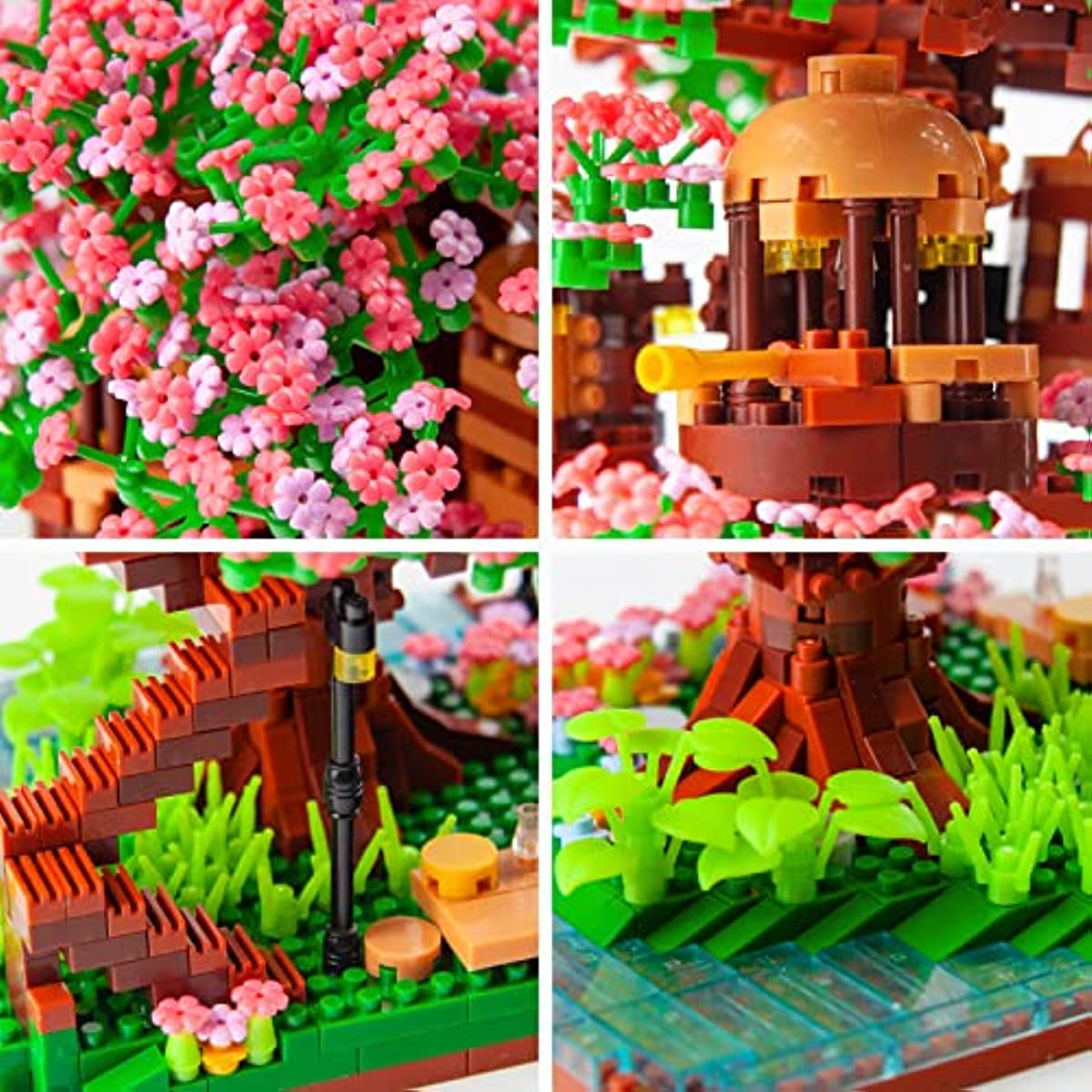 MuXiaRe Cherry Blossom Treehouse Bonsai Tree Building Blocks Set Sakura ...