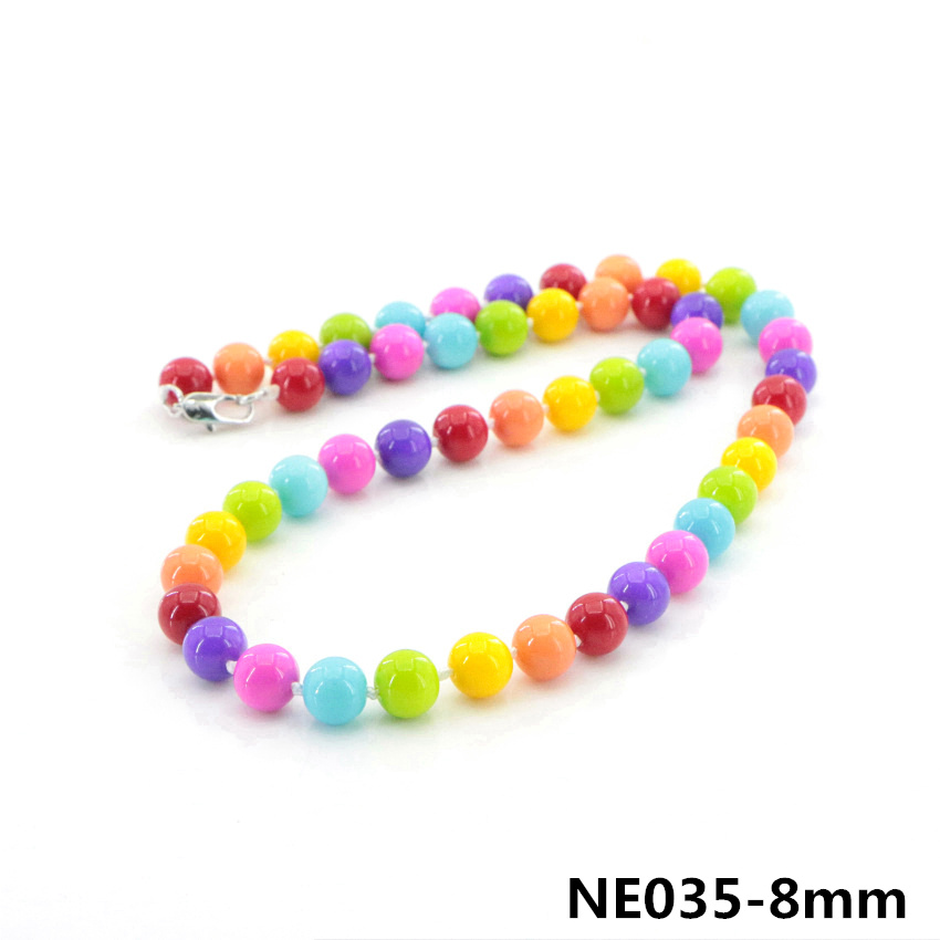 Fashion Sweet Rainbow Candy Color Glass Shell Pearl Necklace 7 Sizes ...