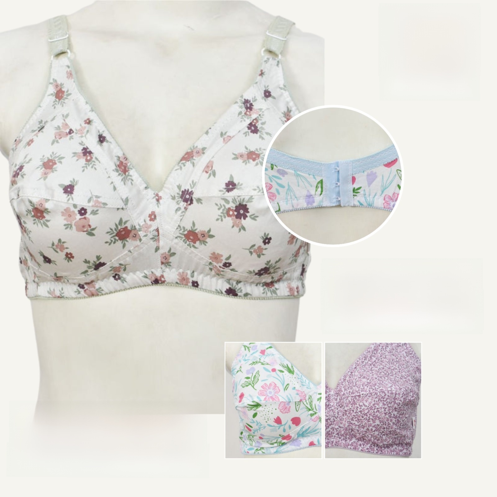Twin Shop Pack of 2- Cotton Bra for Women Girls| Non Padded Ladies ...