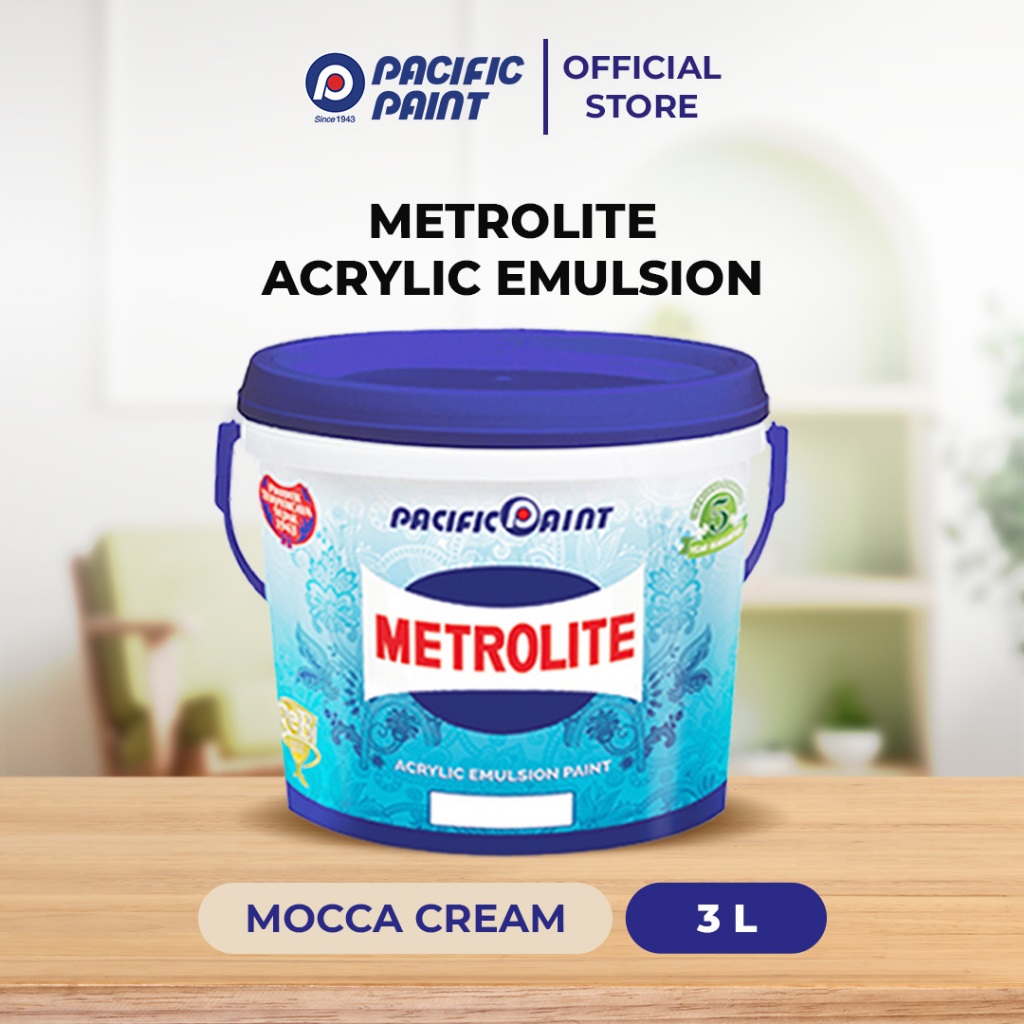 Metrolite Acrylic Emulsion-Cat Dinding Interior-MOCCA CREAM-3liter ...