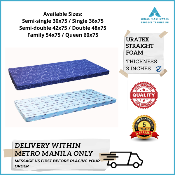 Uratex Straight Foam 3 inches Thickness Brand New with 5 Years Warranty ...