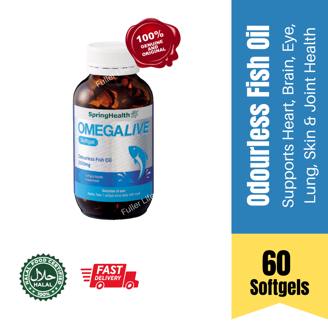 SPRINGHEALTH Omegalive Fish Oil | Support Healthy Heart Brain Joint ...