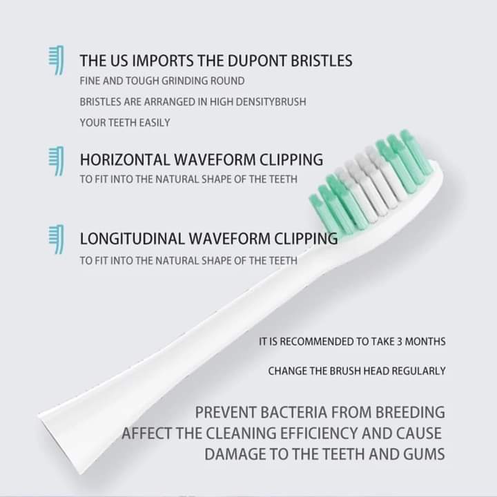 6 In 1 Electric Ultrasonic Toothbrush USB Rechargeable Whitening ...