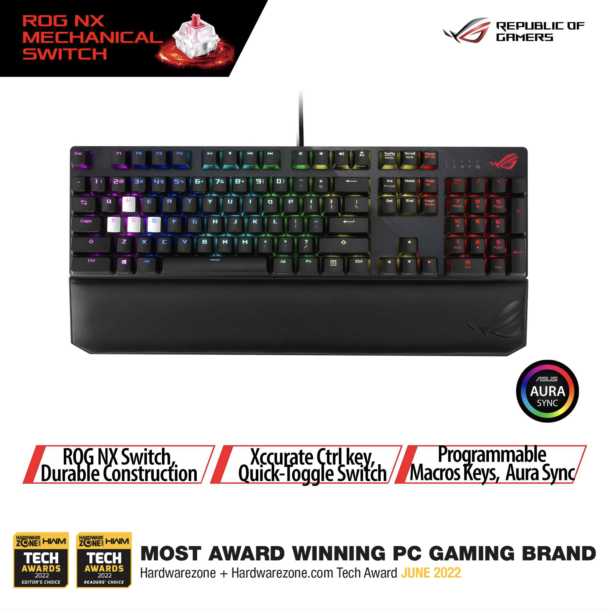 ASUS ROG Strix Scope NX Deluxe Gaming Keyboard (ROG NX Mechanical ...