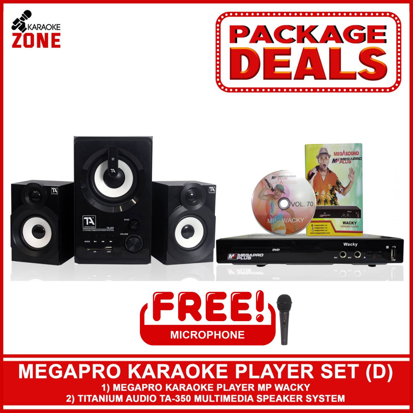 Megapro Karaoke Wacky Karaoke Player 16,000+ Songs with Titanium Audio ...