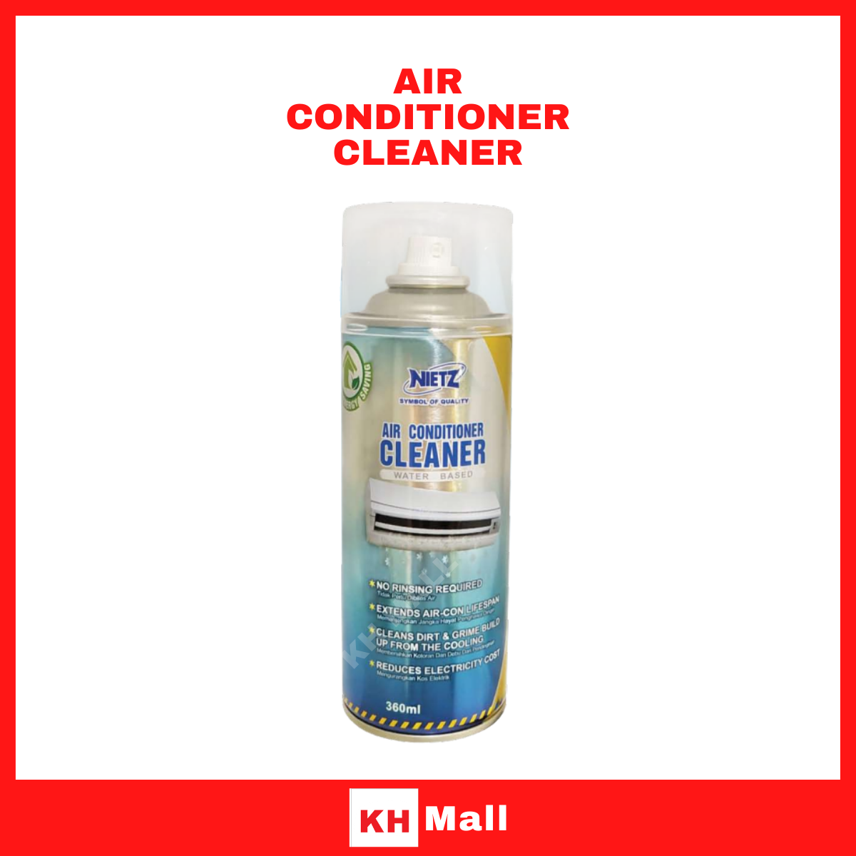 NIETZ Air Conditioner Water Based Cleaner 360ml | 空调清洁剂 水性 | Lazada