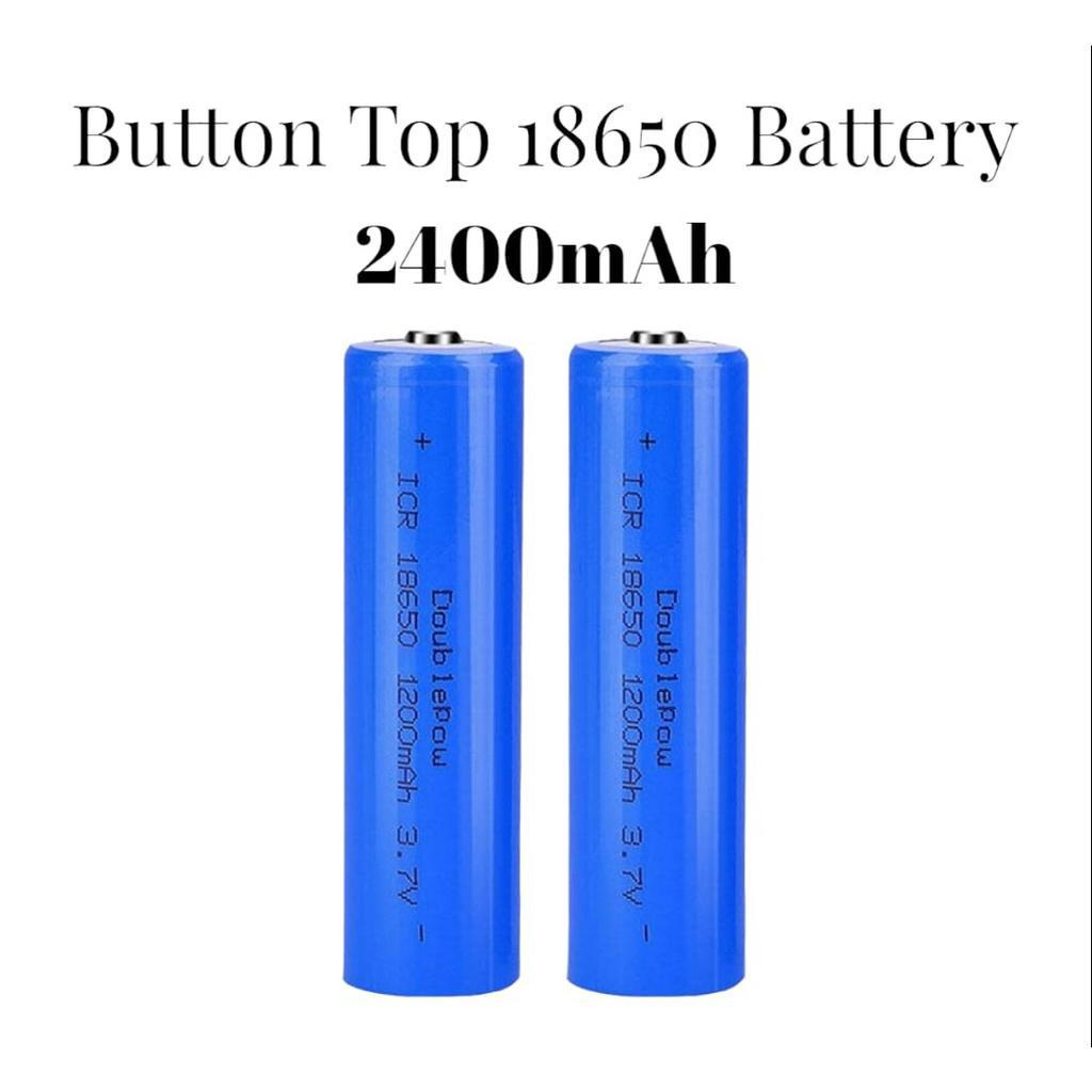 Rechargeable 18650 Lithium Ion 3.7V Battery [1200/2400/3000mAh] - Flat ...