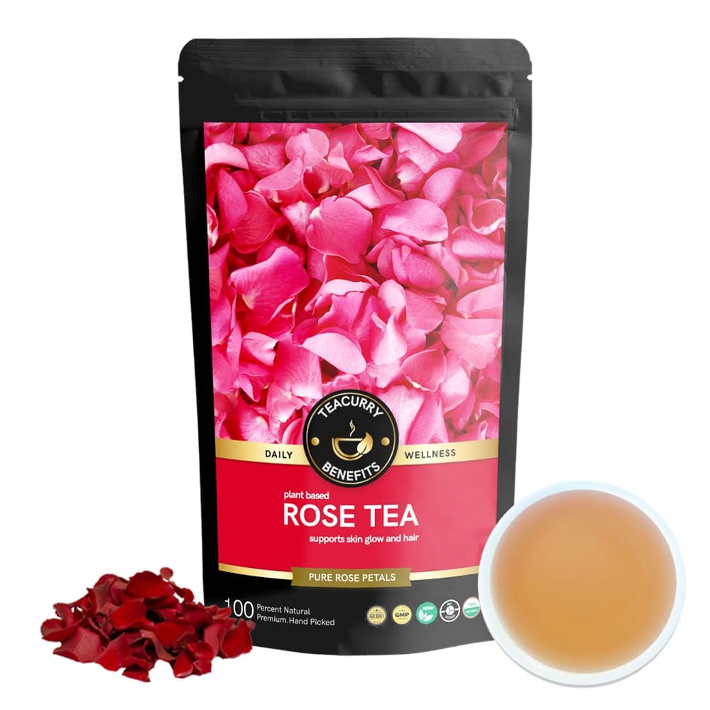 TEACURRY Rose Petal Green Tea-100 Gms Rose Tea Leaves|Rose Petal Tea ...