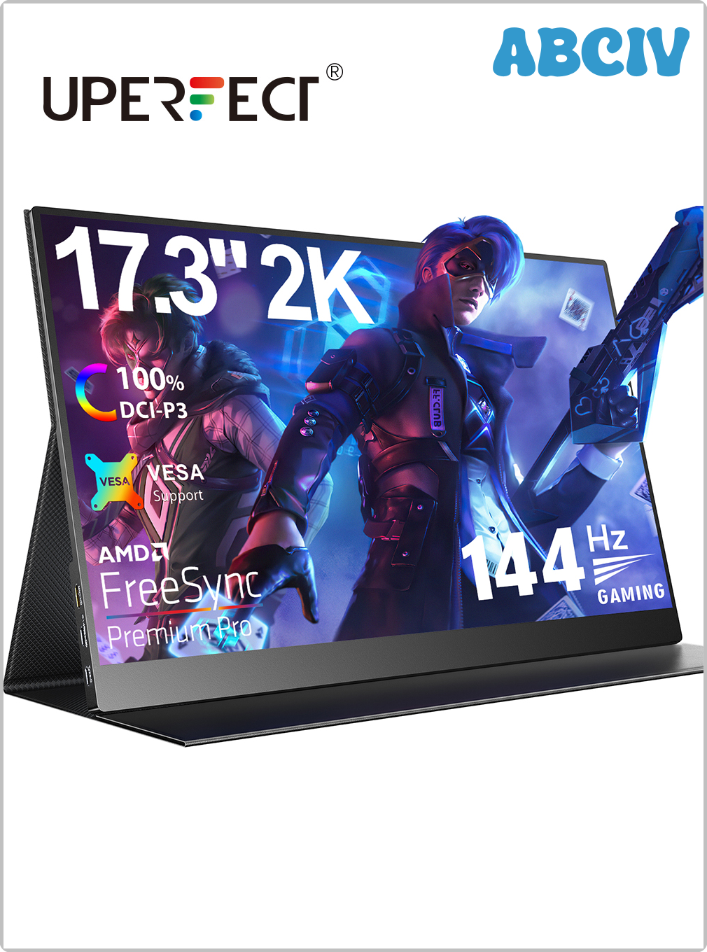 ABCIV UPERFECT 17.3" 2K 144Hz Portable Gaming Monitor 1MS FreeSync HDR ...