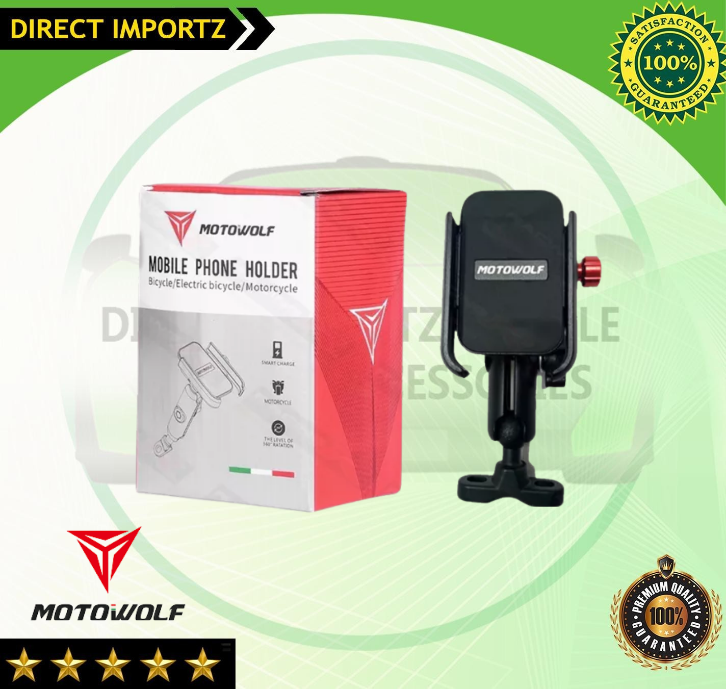 MOTOWOLF Original Phone Holder V3 CLAMP and SIDE MIRROR TYPE W/OUT USB ...