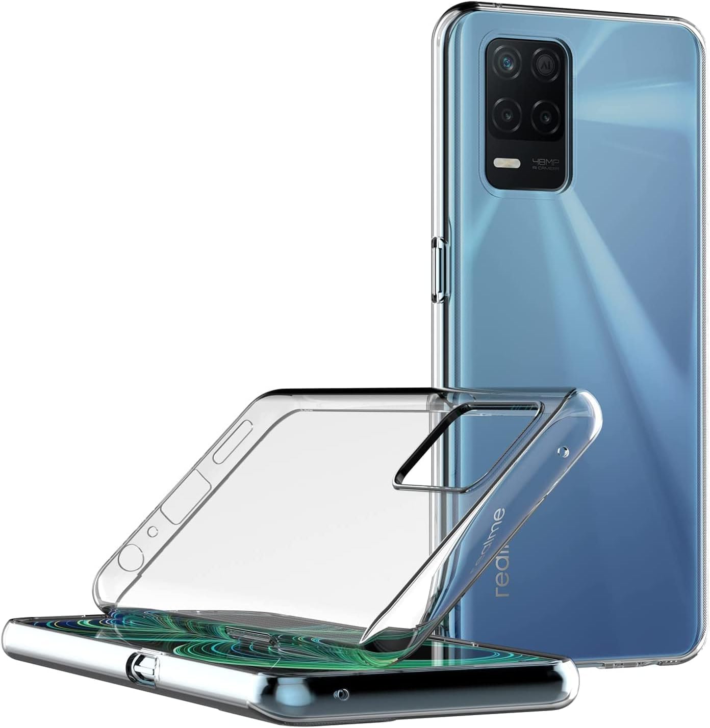 Soft Silicone Transparent Back Cover for Oppo Realme 8 Pro, Slim ...