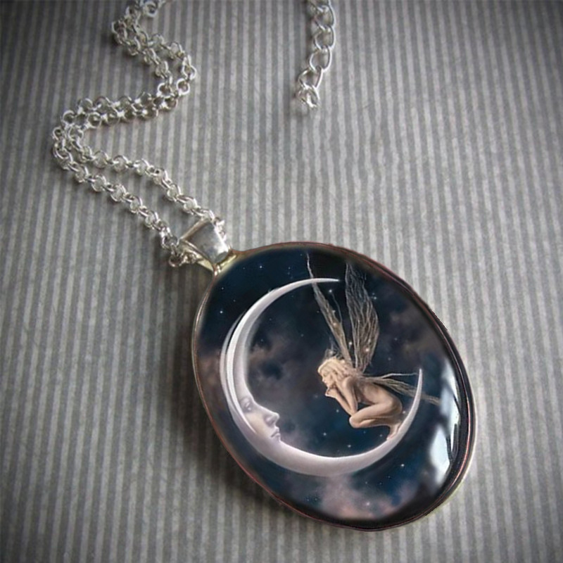 【I was hyped up】temu Moon Goddess Angel Elf Drop Pendant Halloween ...