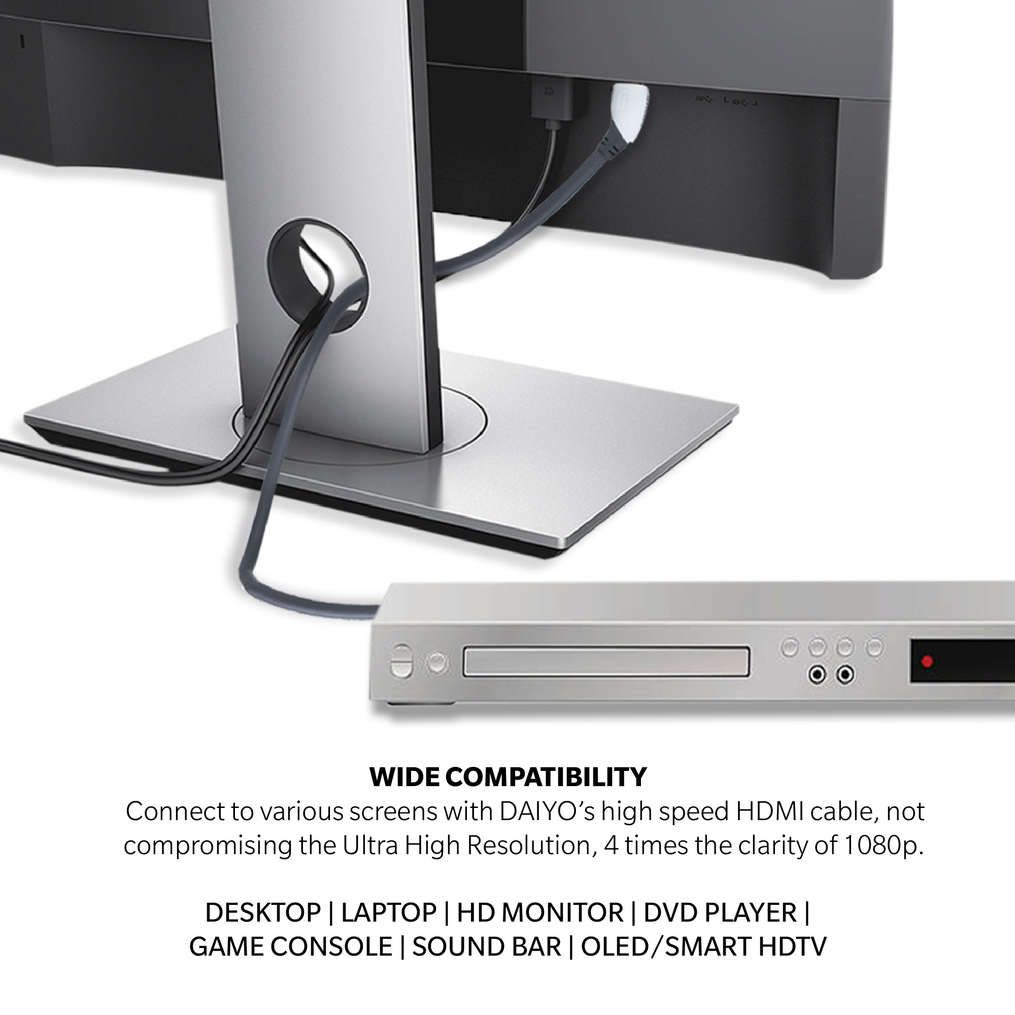 Daiyo TA 5682 Curve Angle HDMI 4K High Speed with Ethernet 2m Cable ...