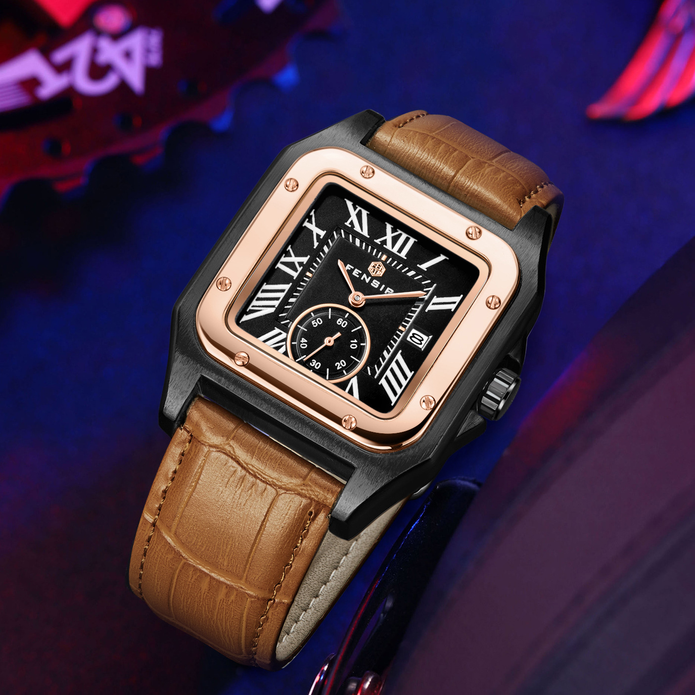 Factory FENSIR Sandoz men's watch big dial business quartz men's watch ...