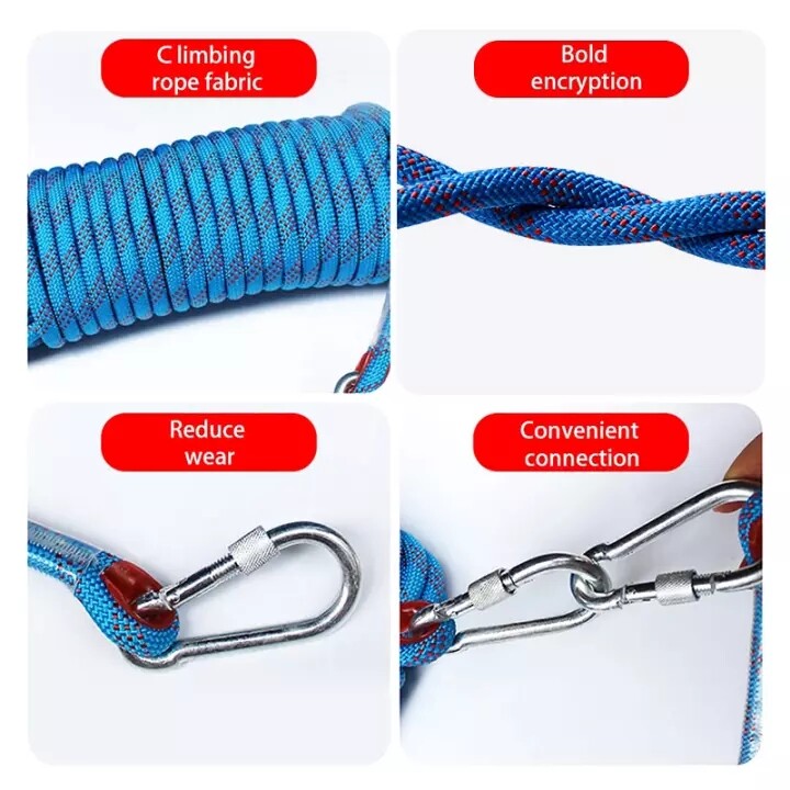 สปอตกรุงเทพ1012 มม เชือกโรยตัว เชือกปีนเขา อุปกรณ์ปีนเขา อุปกรณ์โรยตัว 12mm Climbing Rope w Hook ...