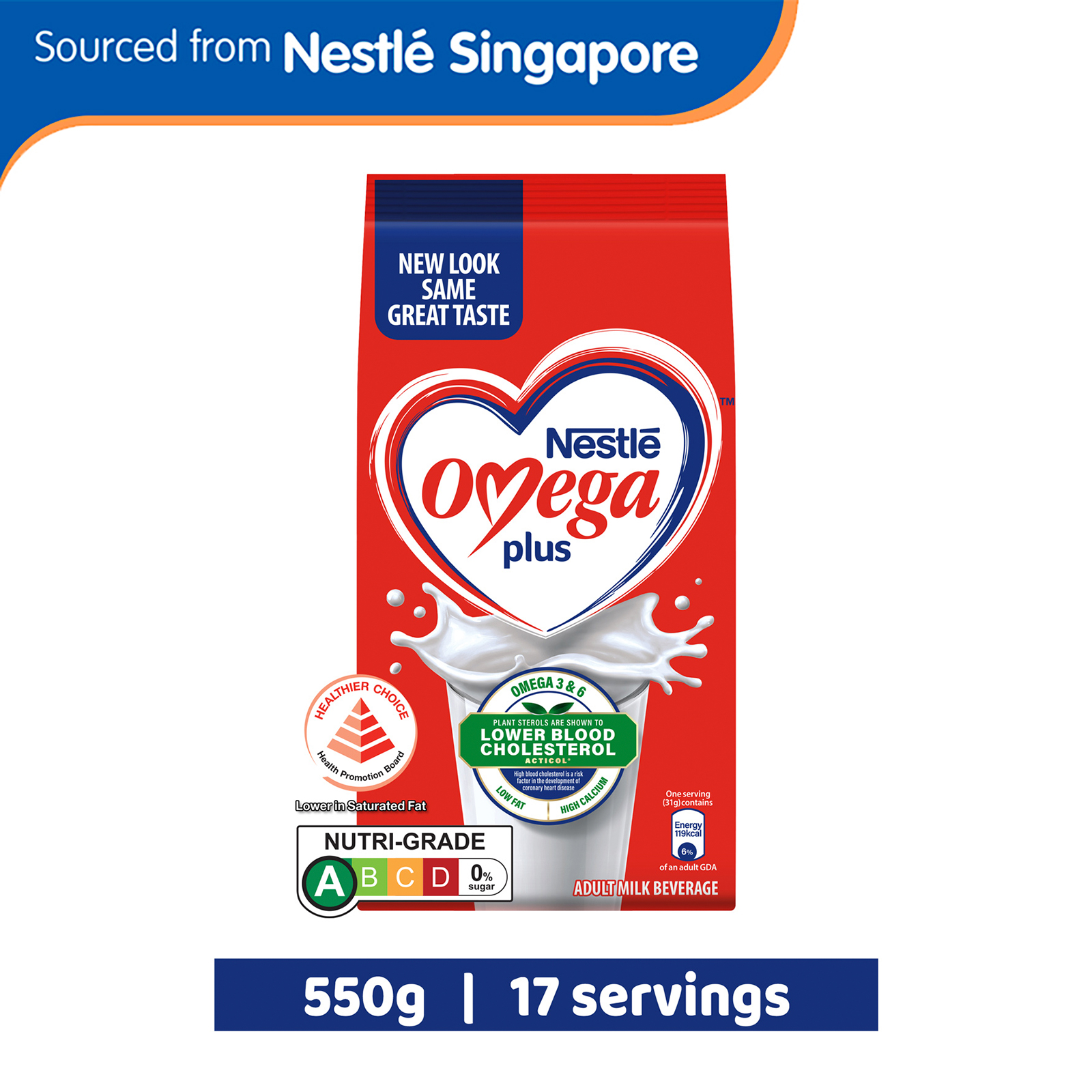 NESTLE OMEGA Plus ActiCol Milk Powder 550g - Dark Choc / Milk | Lazada ...