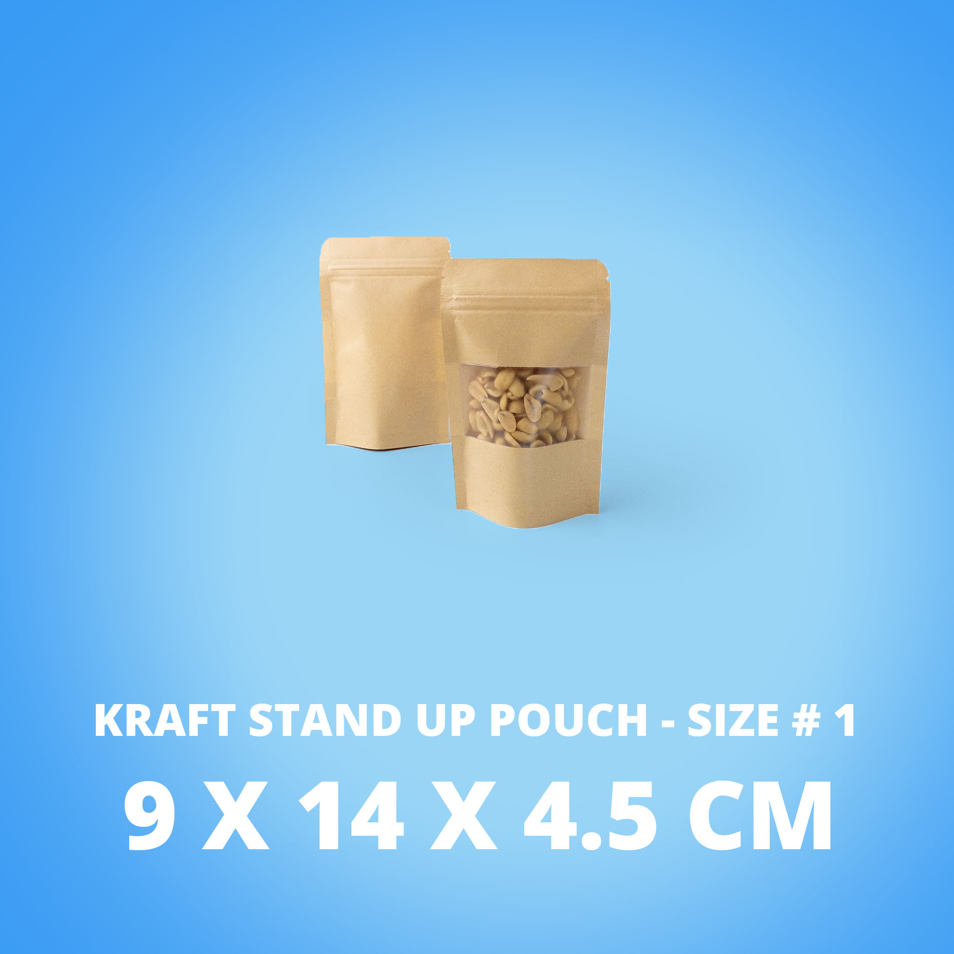 [25/50 PCS] Kraft Stand Up Pouch with Zip Lock Pouch Resealable Bag ...