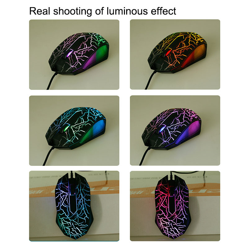 Computer Gaming Mouse Four-speed Light-emitting Photoelectric Mouse USB ...