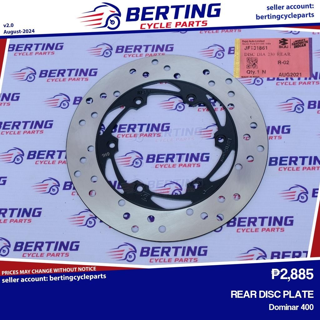 REAR DISC PLATE Dominar 400 V1 UG Genuine JF131861 | Lazada PH